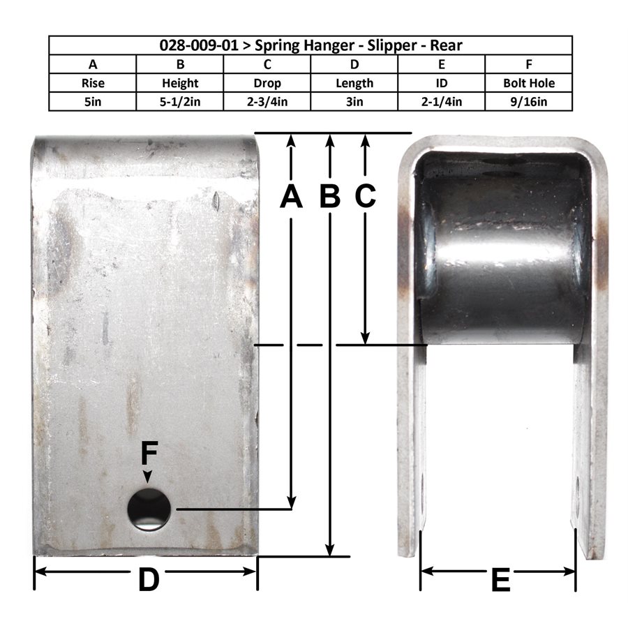 Hanger Slipper Rear 5in
